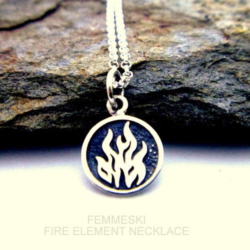 Four Elements Necklace Silver Element Jewelry Elemental | Etsy
