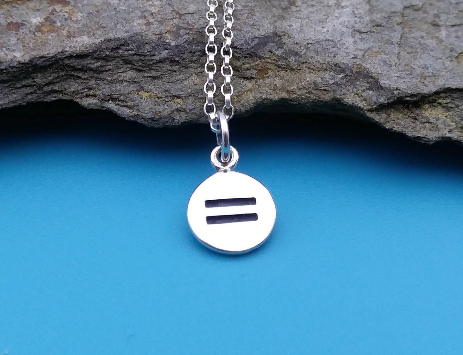 EQUALITY Necklace Sterling Silver Equal Sign Charm Jewelry - Etsy