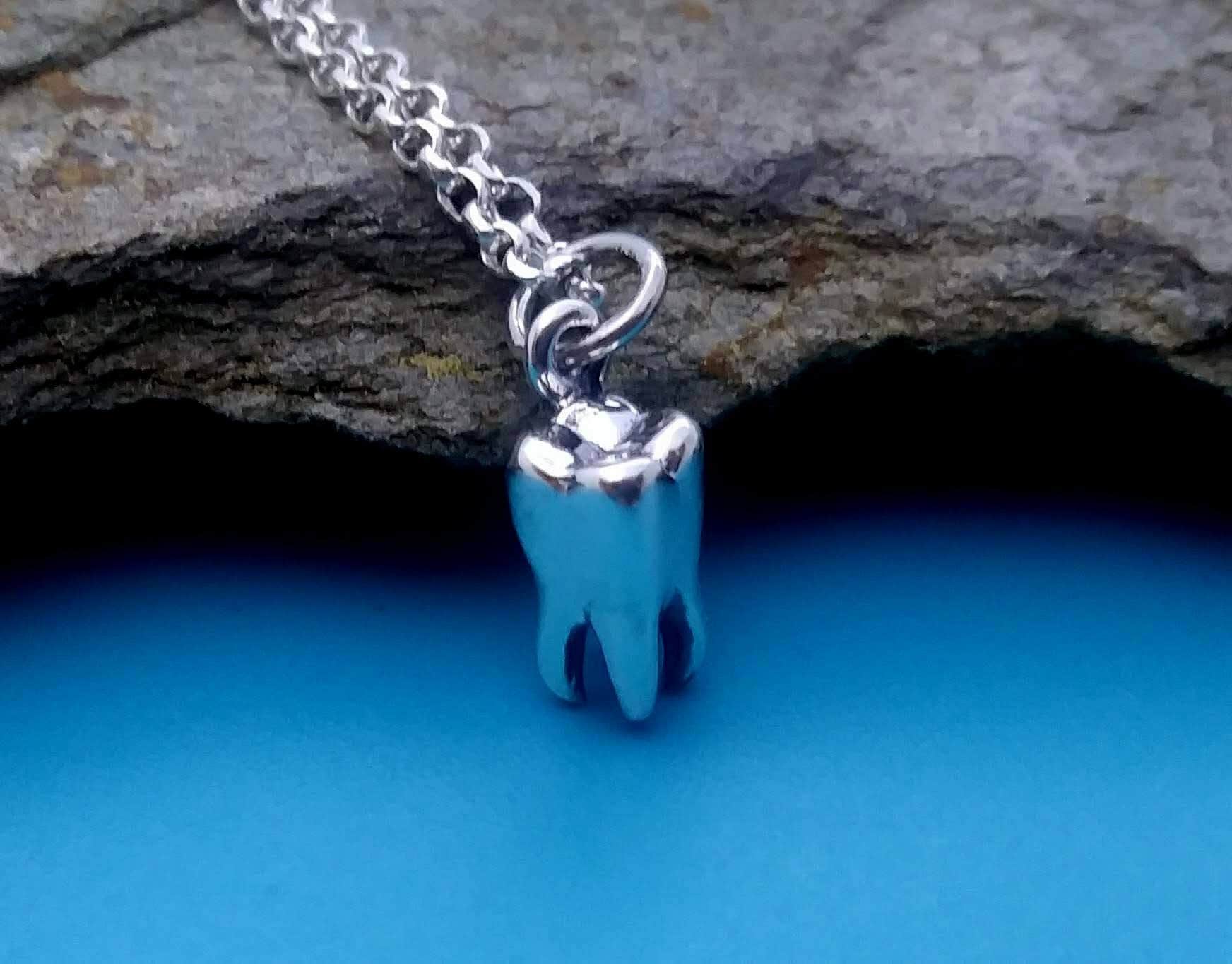 Dentist Necklace Tooth Necklace Silver Tooth Charm Gift for | Etsy