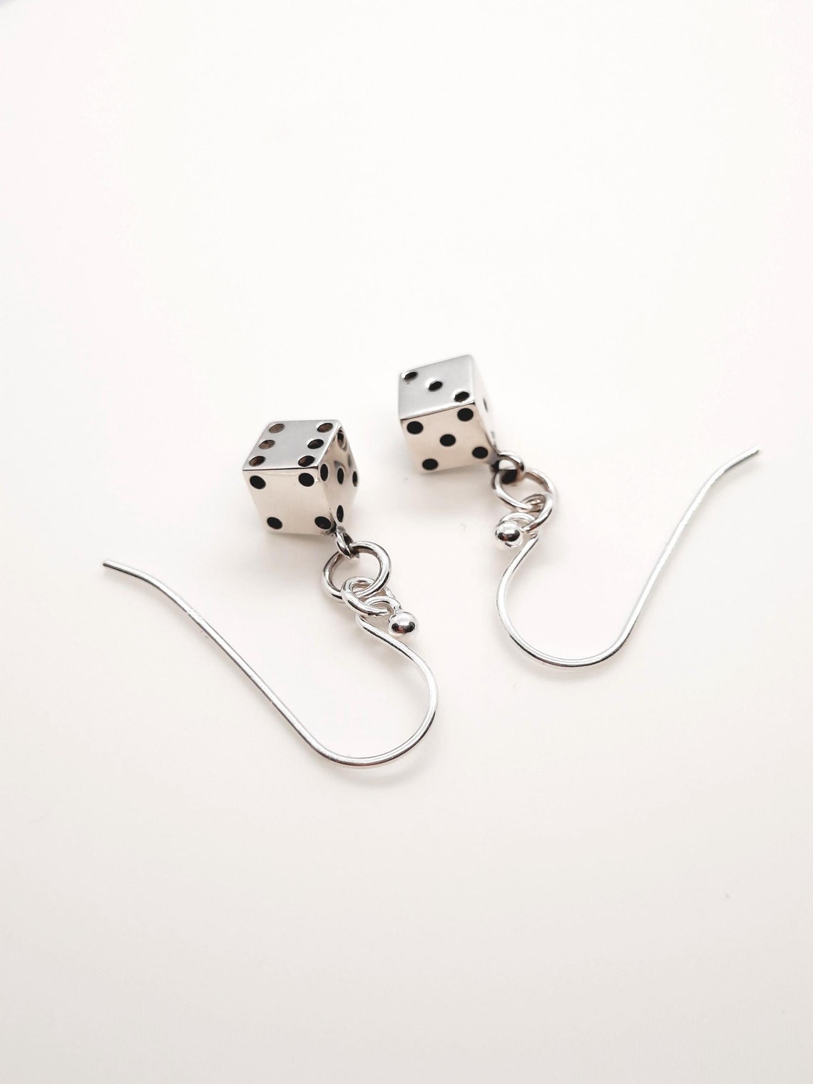 Dice Earrings, Sterling Silver Dice Charm Earrings, Fun and Cute ...