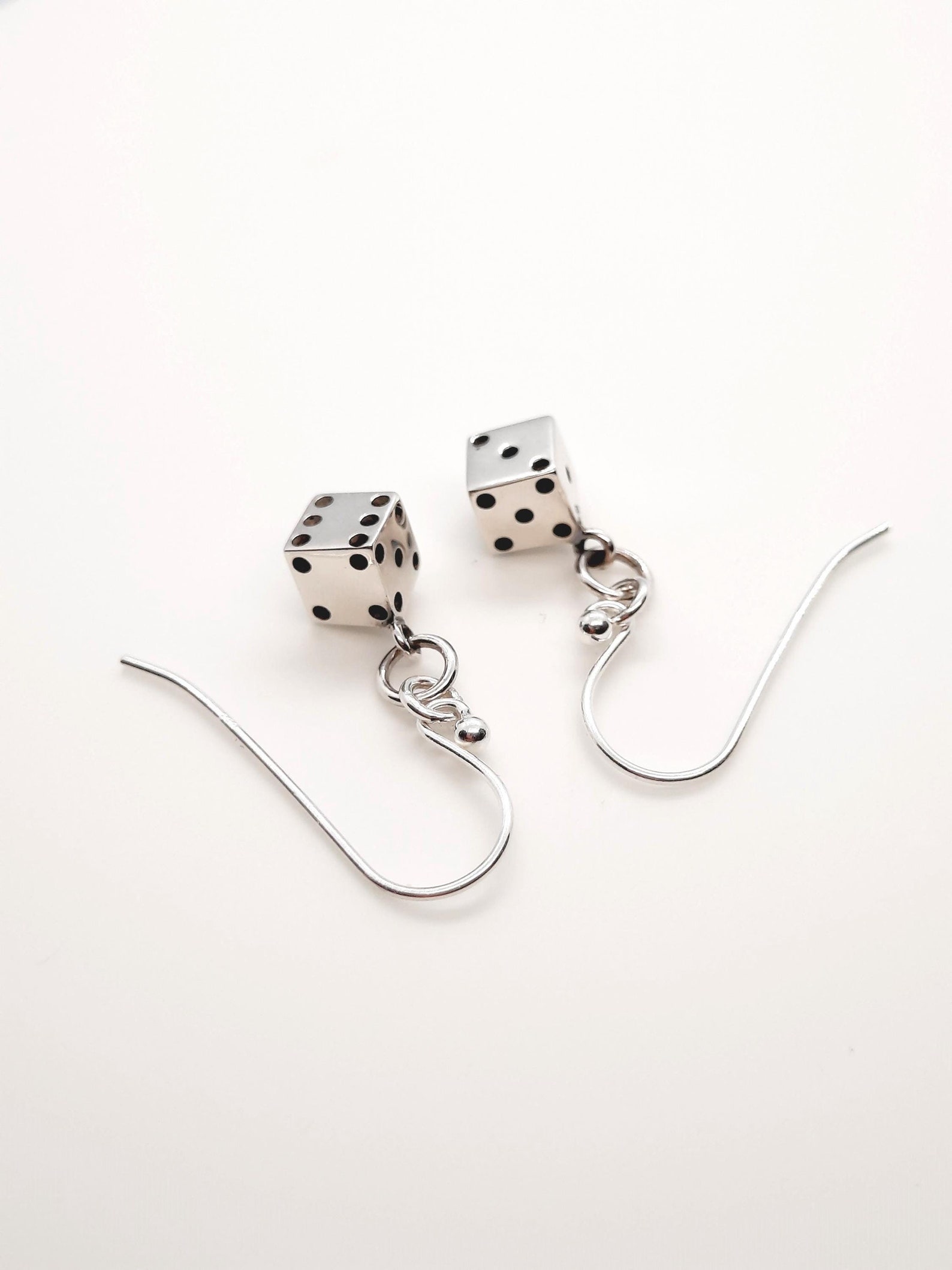 Dice Earrings, Sterling Silver Dice Charm Earrings, Fun and Cute ...