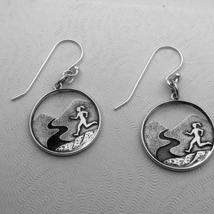 Trail Running Girl Earrings Runner Earrings Outdoor Jewelry Gift for ...