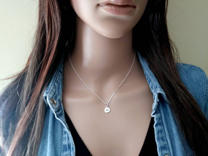 EQUALITY Necklace Sterling Silver Equal Sign Charm Jewelry | Etsy