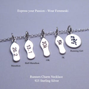 Marathon Necklace or Charm, Sterling Silver Runner Jewelry, Running ...