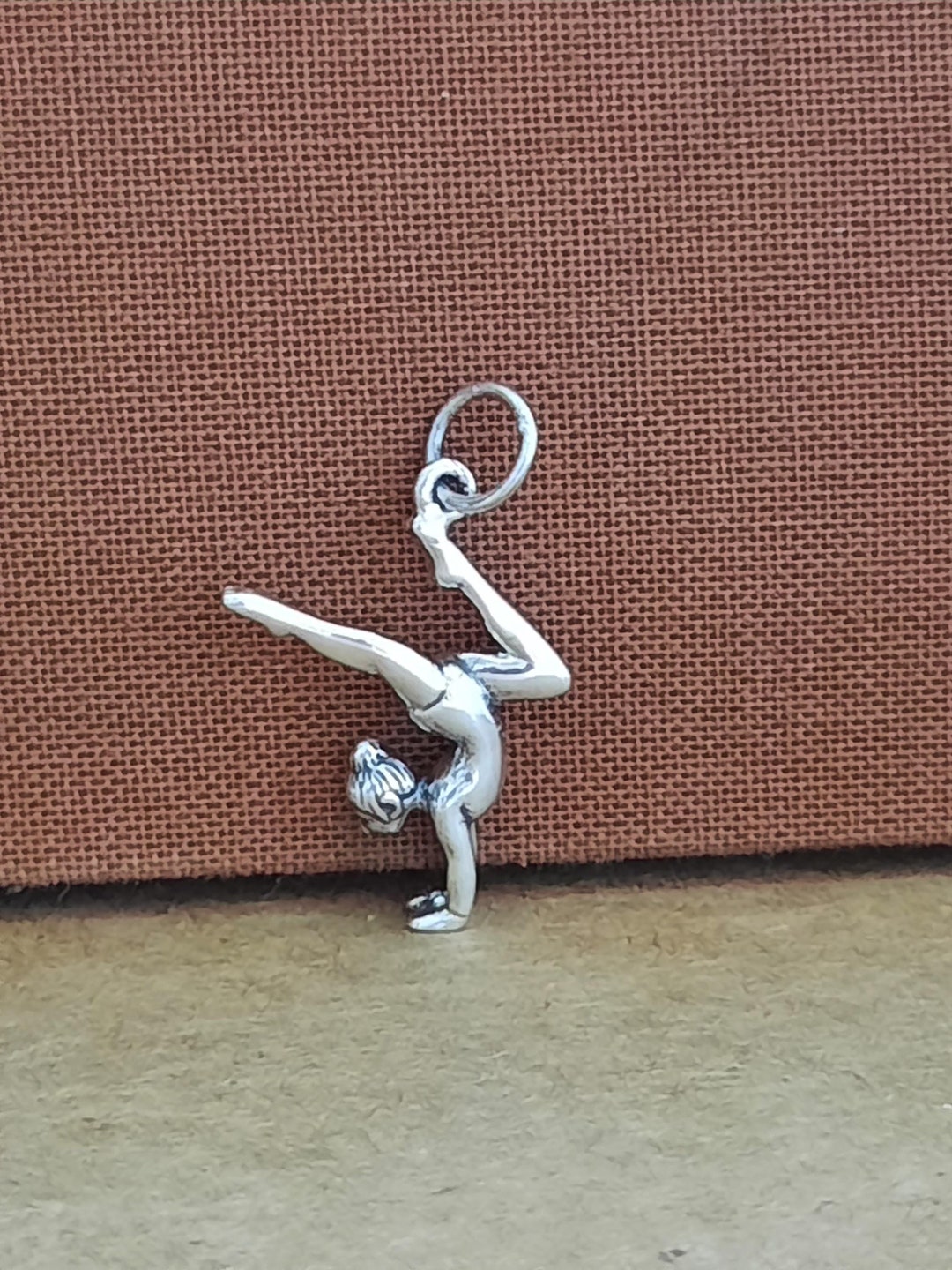 3D Gymnast Pendant, Sterling Silver Gymnast Charm for Necklace or ...