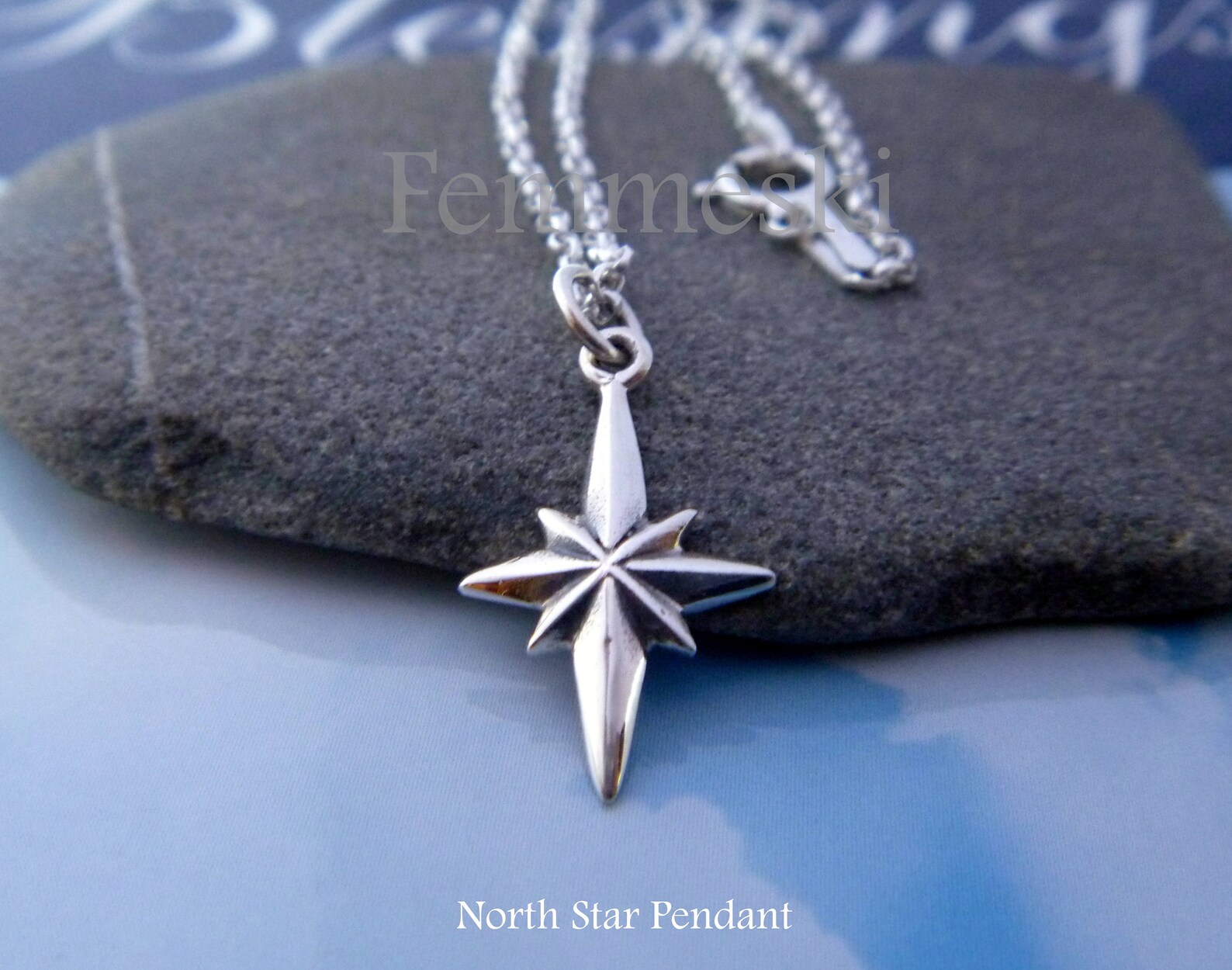 North Star Necklace Sterling Silver North Star Charm | Etsy