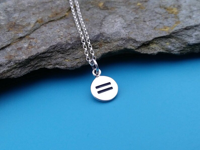 EQUALITY Necklace Sterling Silver Equal Sign Charm Jewelry | Etsy