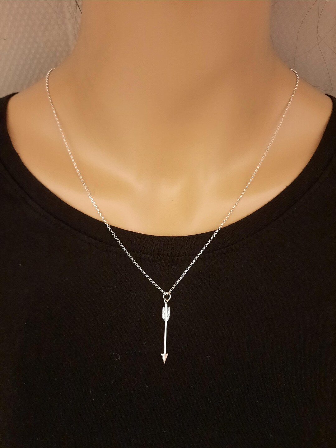 Arrow Necklace, Sterling Silver Arrow Necklace, Medium Arrow Pendant ...