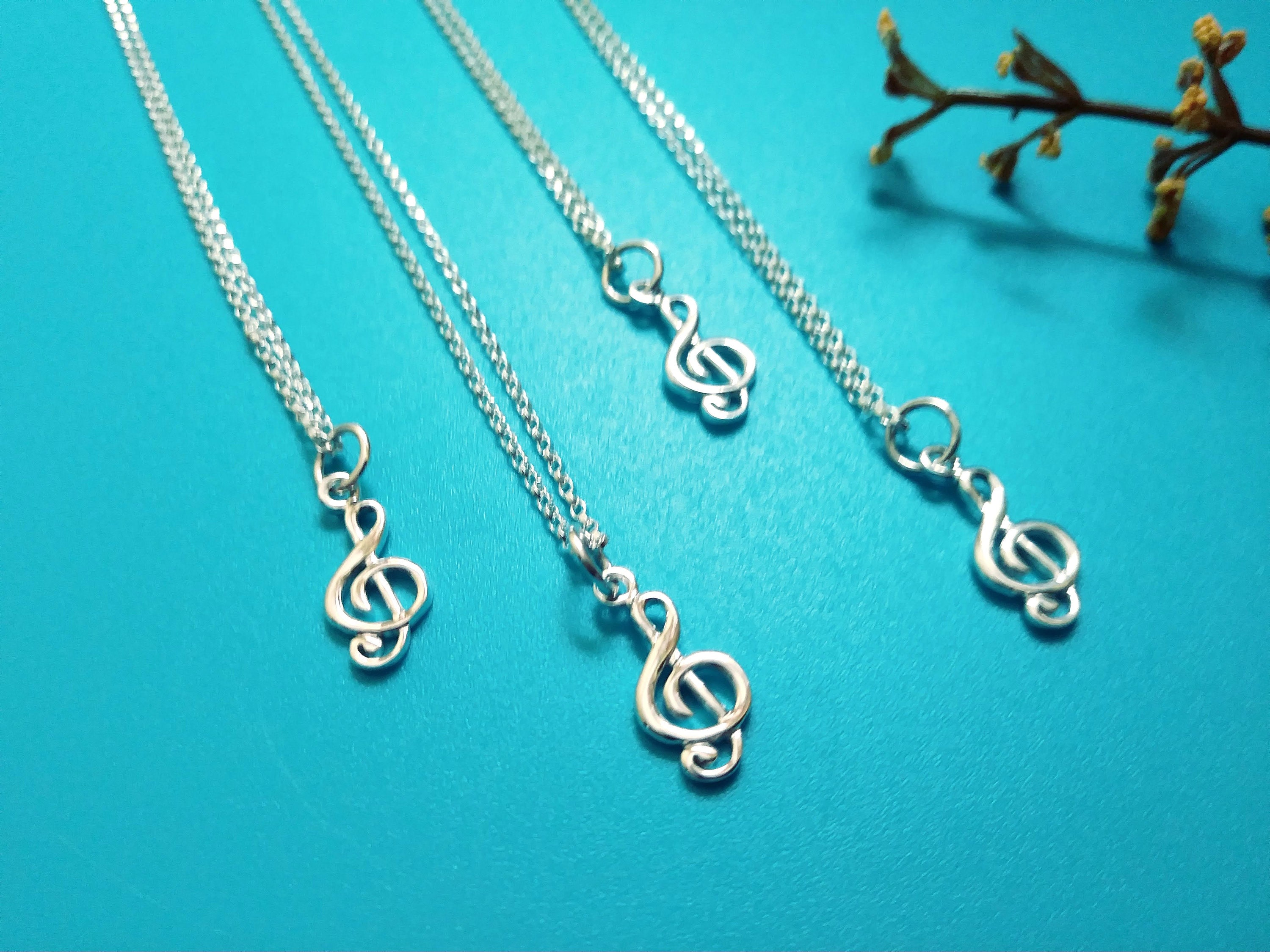 Treble Clef Necklace 925 Sterling Silver G Clef Gift for | Etsy