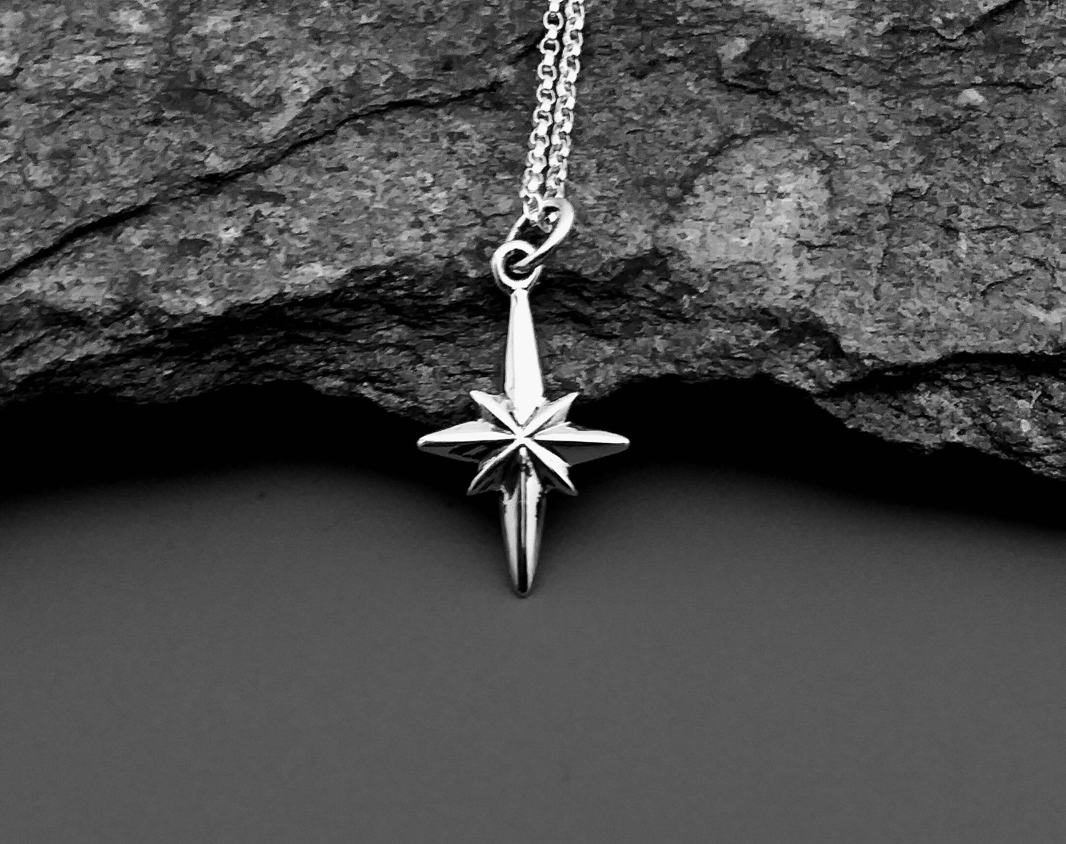 North Star Necklace Sterling Silver North Star Charm | Etsy