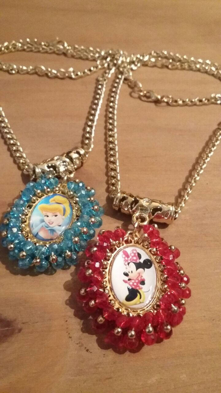 Minnie Mouse Pendant and Necklace and Cinderella - Etsy