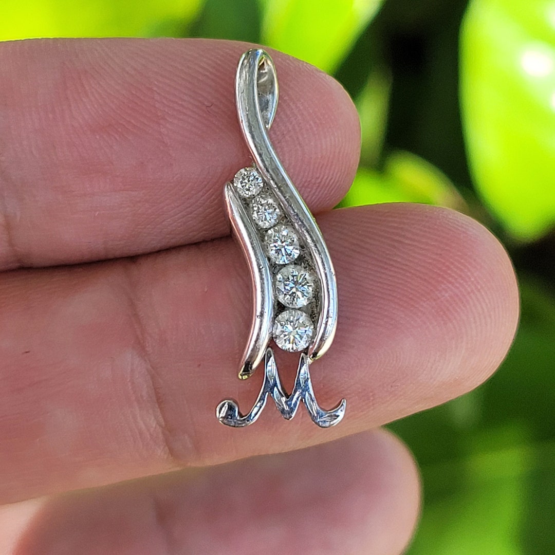 Diamond m Pendant - Etsy