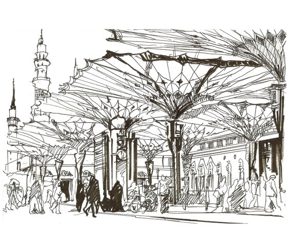 PRINT of Original Drawing Art Print Saudi Arabia Art | Etsy