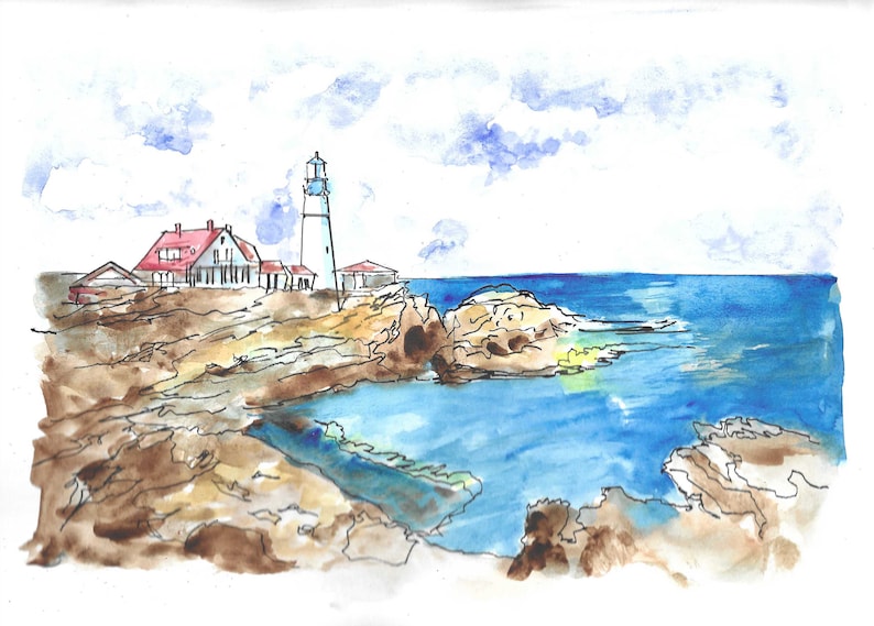 Original Drawing | Nauset Lighthouse | Cape Cod | Massachusetts ...