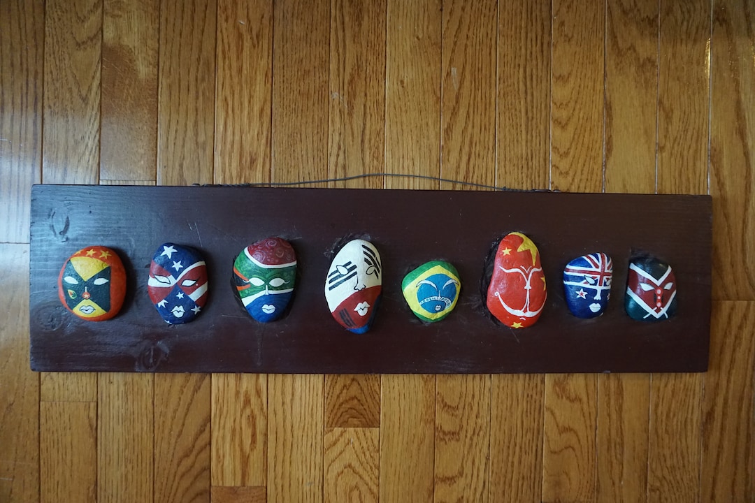Rock and Wood Art | Rock Painting | Flag Art | Rock Art | Stones With ...