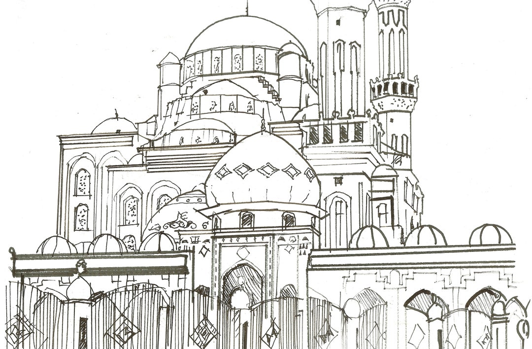 Art PRINT of Original Sketch | PRINT of Iraq Art | Islam Art | Travel ...