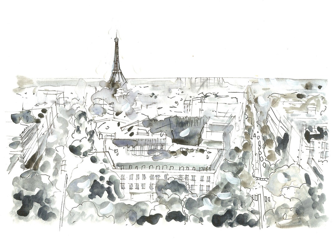 Art Print of Original Drawing | Paris Art | France | Sketch Print ...