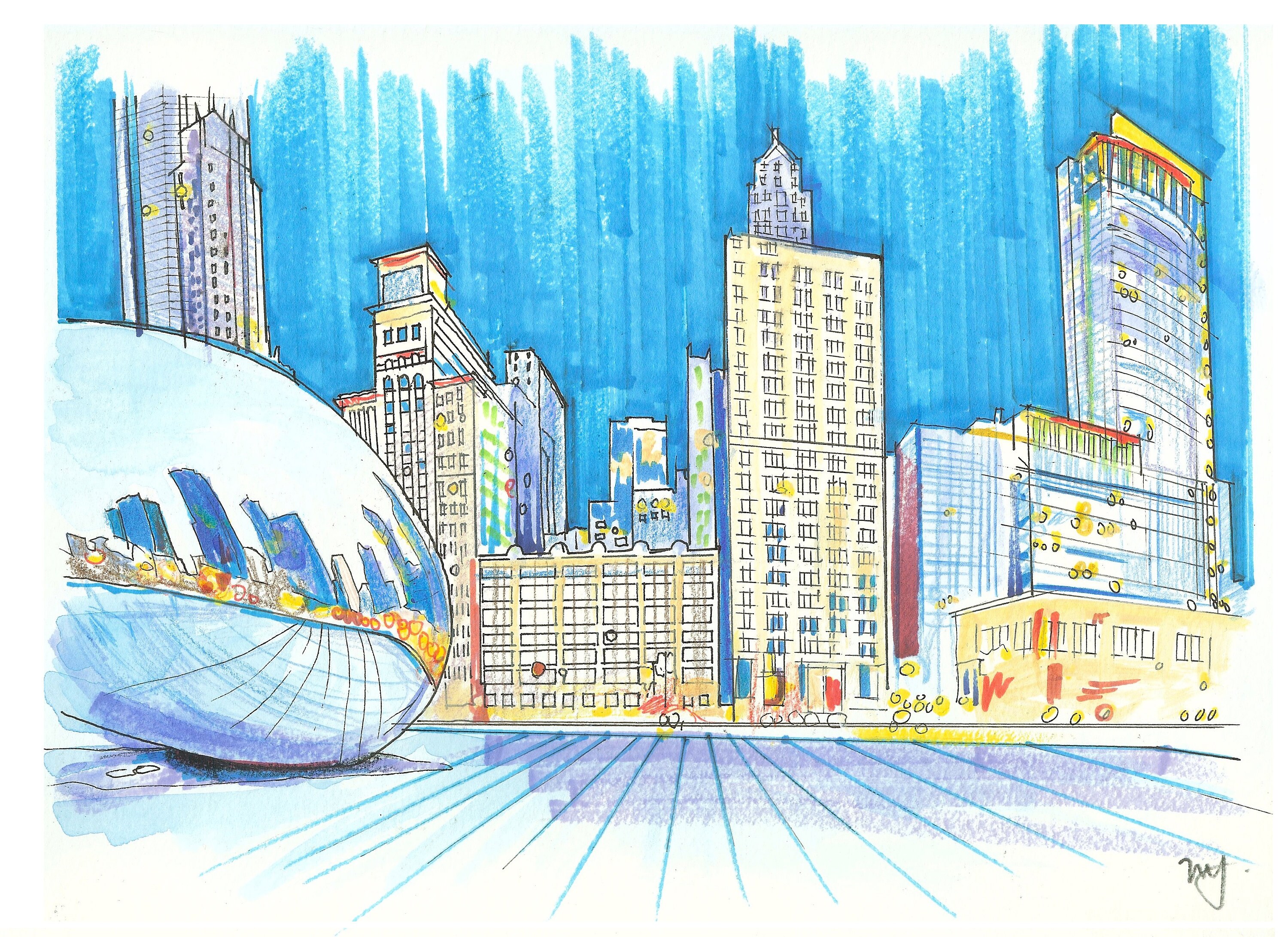 Skyscraper Drawing Color