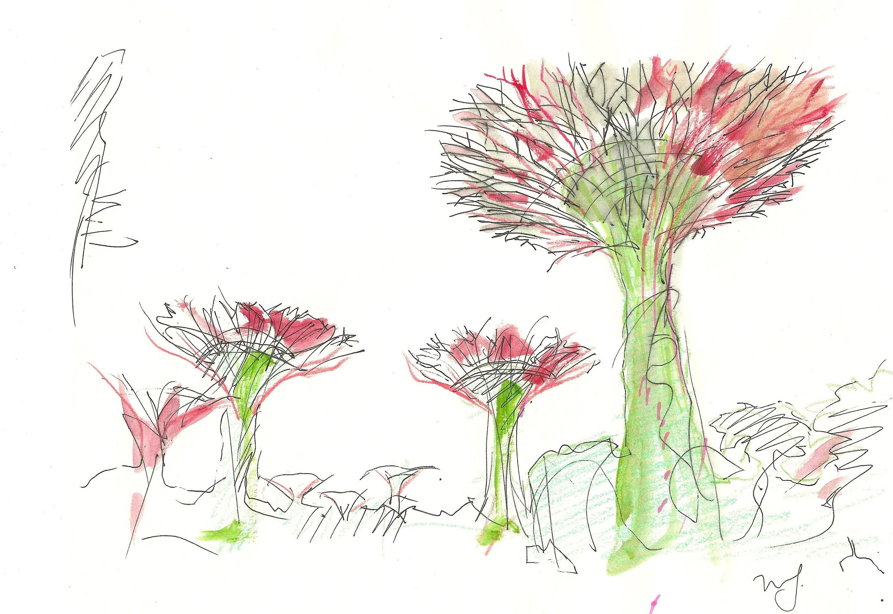 Sketch of Singapore's Gardens by the Bay | Singapore Drawing | Original ...