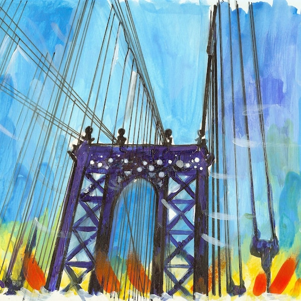 Brooklyn Bridge Drawing Original - Etsy