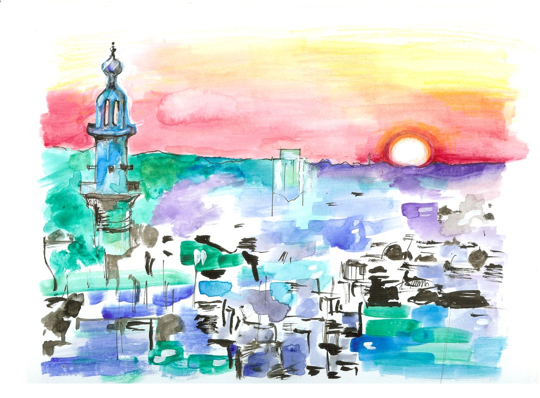 Original Watercolor Print | Aleppo Art | Humanitarian Art | Syria ...