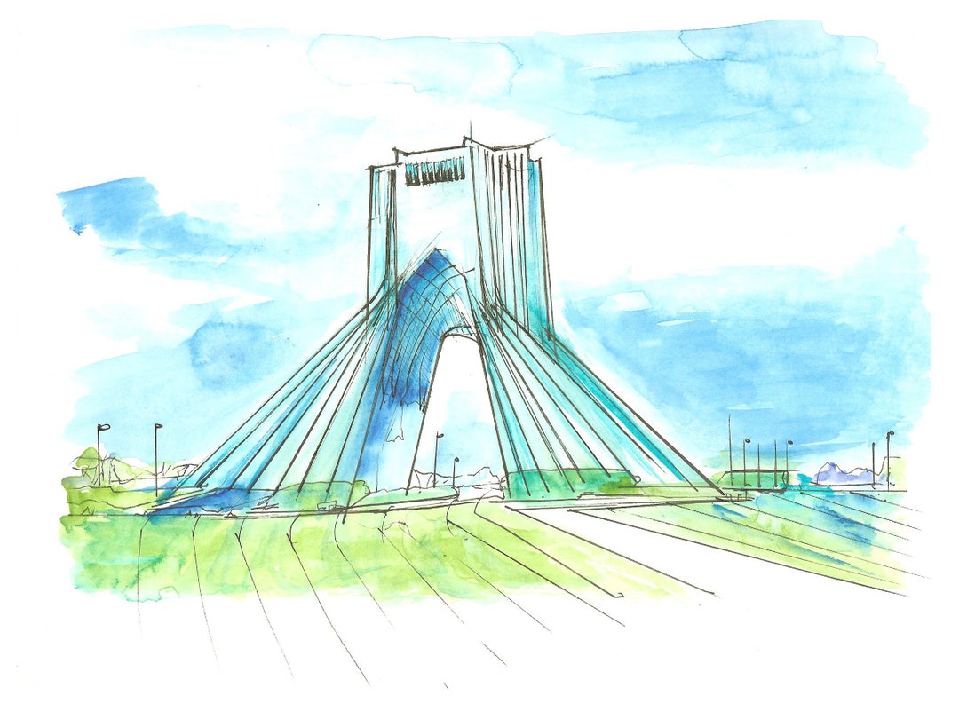 Original Watercolor Painting | Iran Art | Iran Painting | Wall Art ...