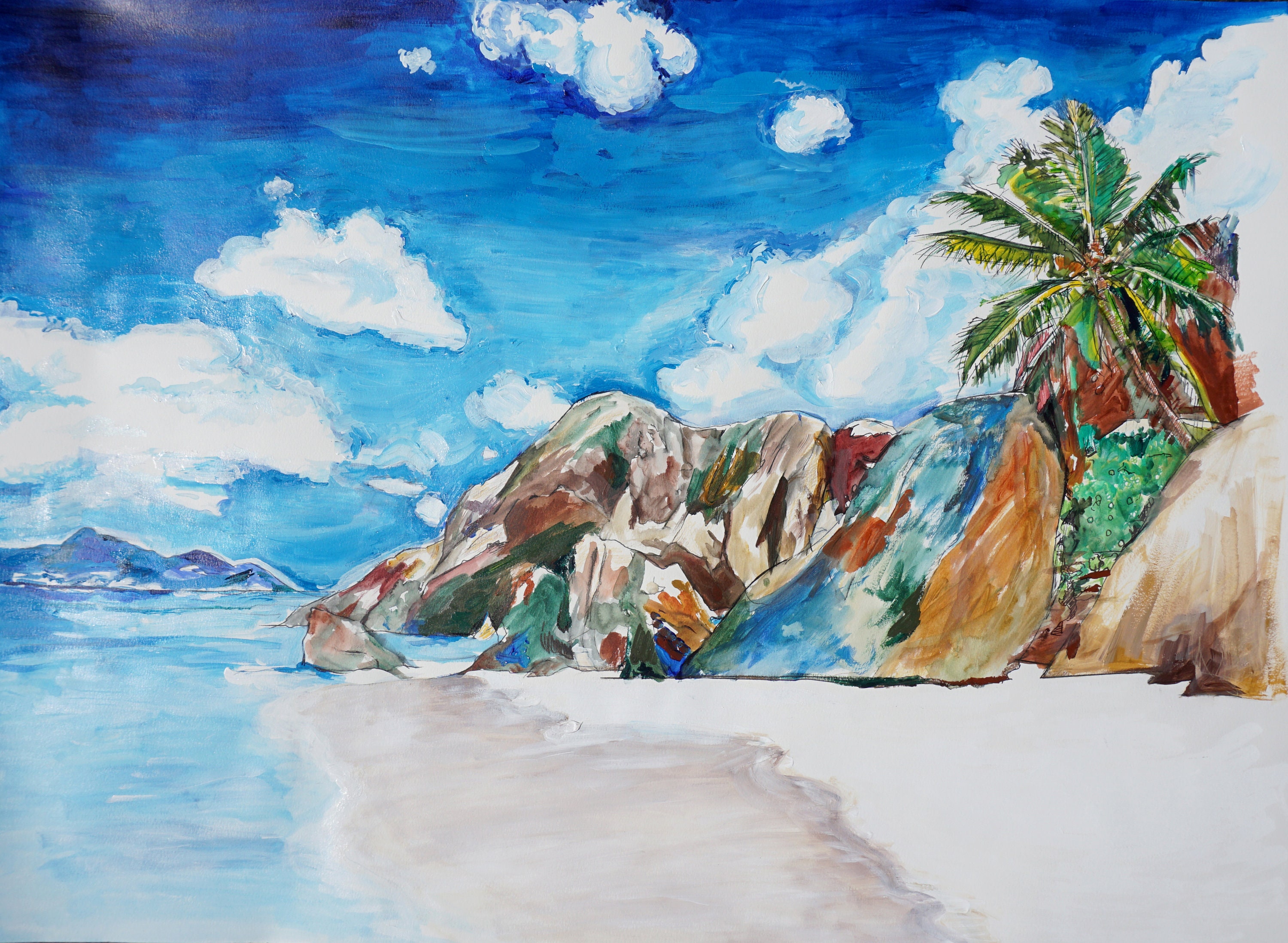 Original Acrylic Painting | Large Painting | East Africa | Seychelles ...