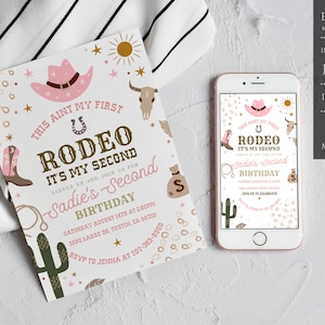 My Second Rodeo Invitation, Cowgirl Birthday Invite, Wild West ...