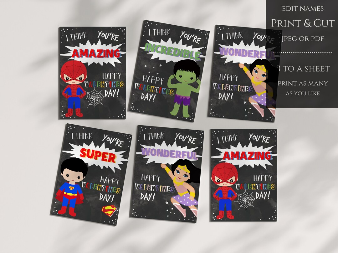 Superhero Valentines Day Classroom Card Exchange, Classroom Valentines ...