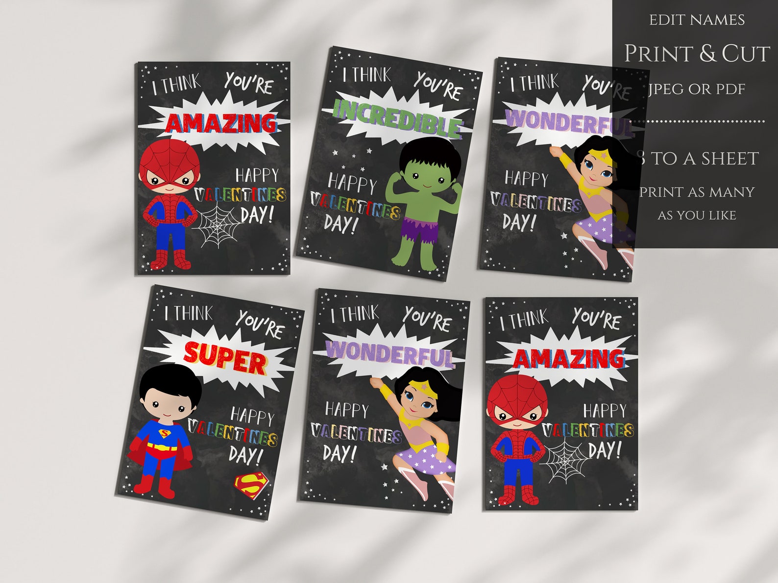 Superhero Valentines Day Classroom Card Exchange Classroom - Etsy
