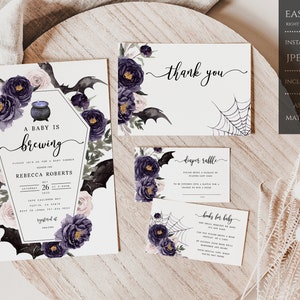 Halloween Baby Shower Invitation, A Baby is Brewing Baby Shower ...