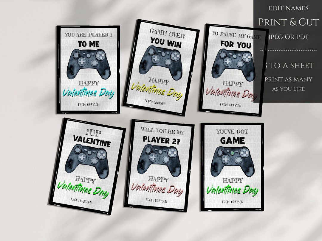 Video Game Valentines Day Classroom Card Exchange, Classroom Valentines ...