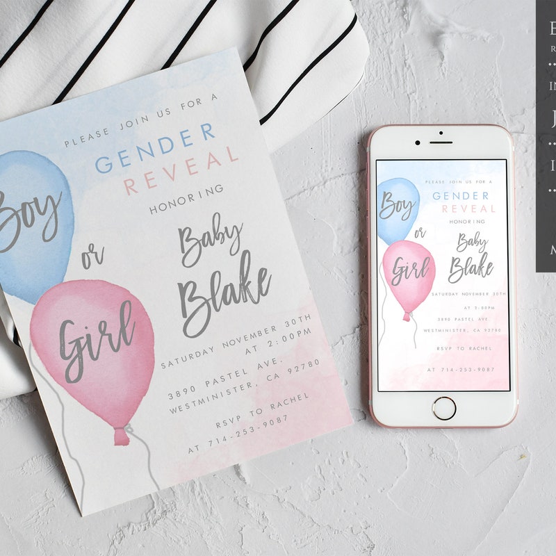 Gender Reveal Invitation - Etsy