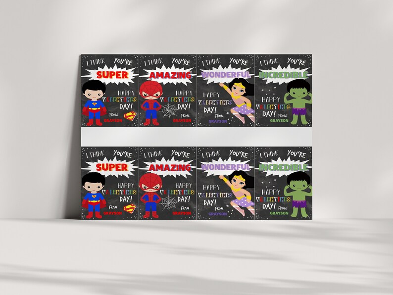 Superhero Valentines Day Classroom Card Exchange Classroom - Etsy