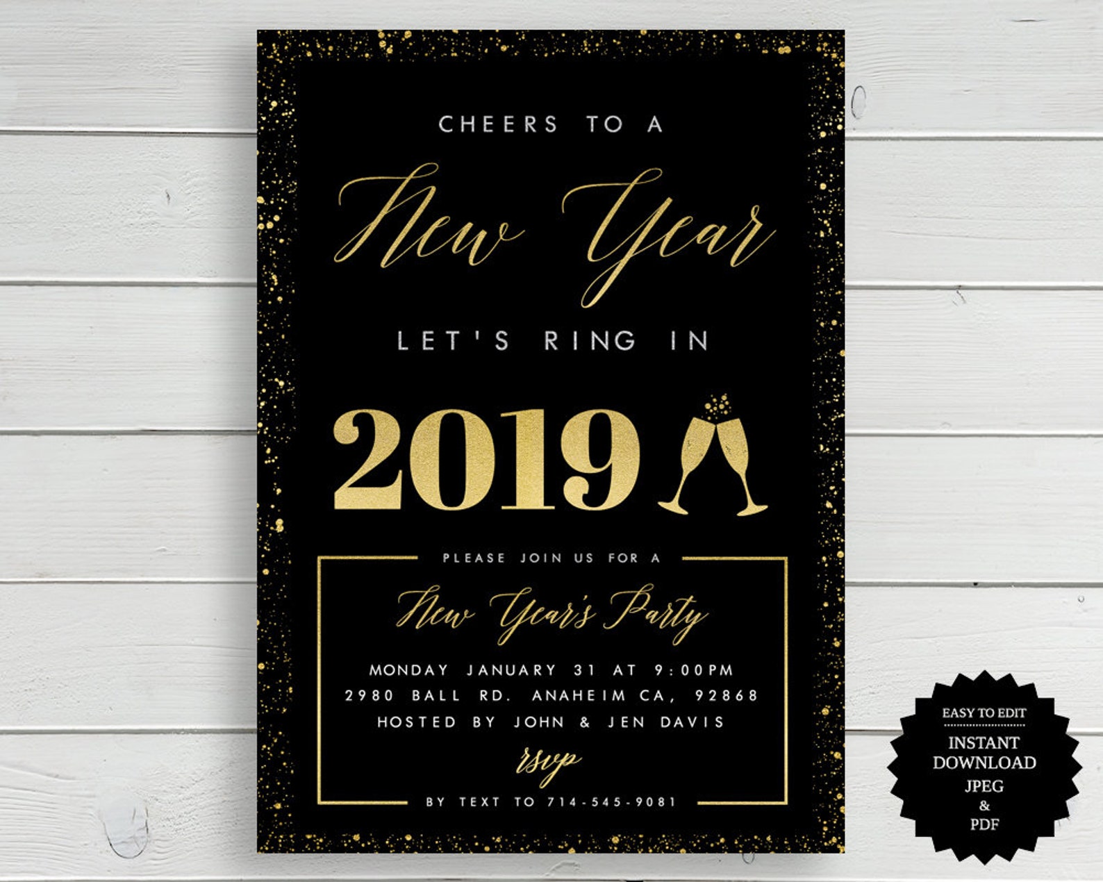 New Years Eve New Years Invitation New Years Eve Party | Etsy