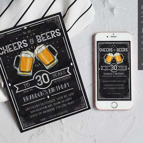 Cheers And Beers To 30 Years Printable Adult Drinking Photo Etsy