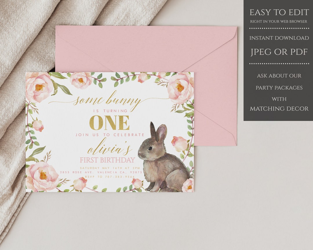 Bunny Baby Shower, Some Bunny Baby Shower, Bunny Invitation, Baby ...