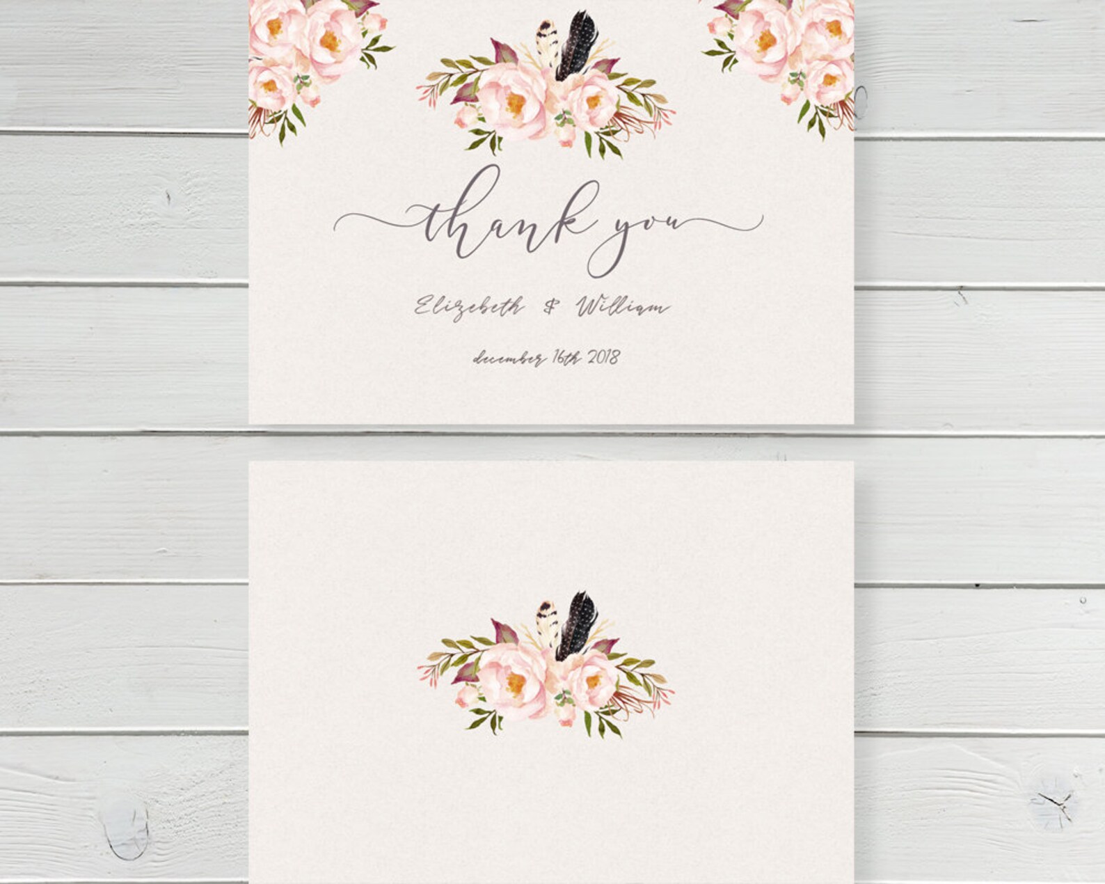Rustic Spring Wedding Invitation, Pink Floral Wedding Invitation, Boho ...