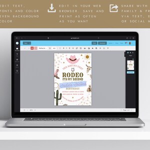 My Second Rodeo Invitation, Cowgirl Birthday Invite, Wild West ...