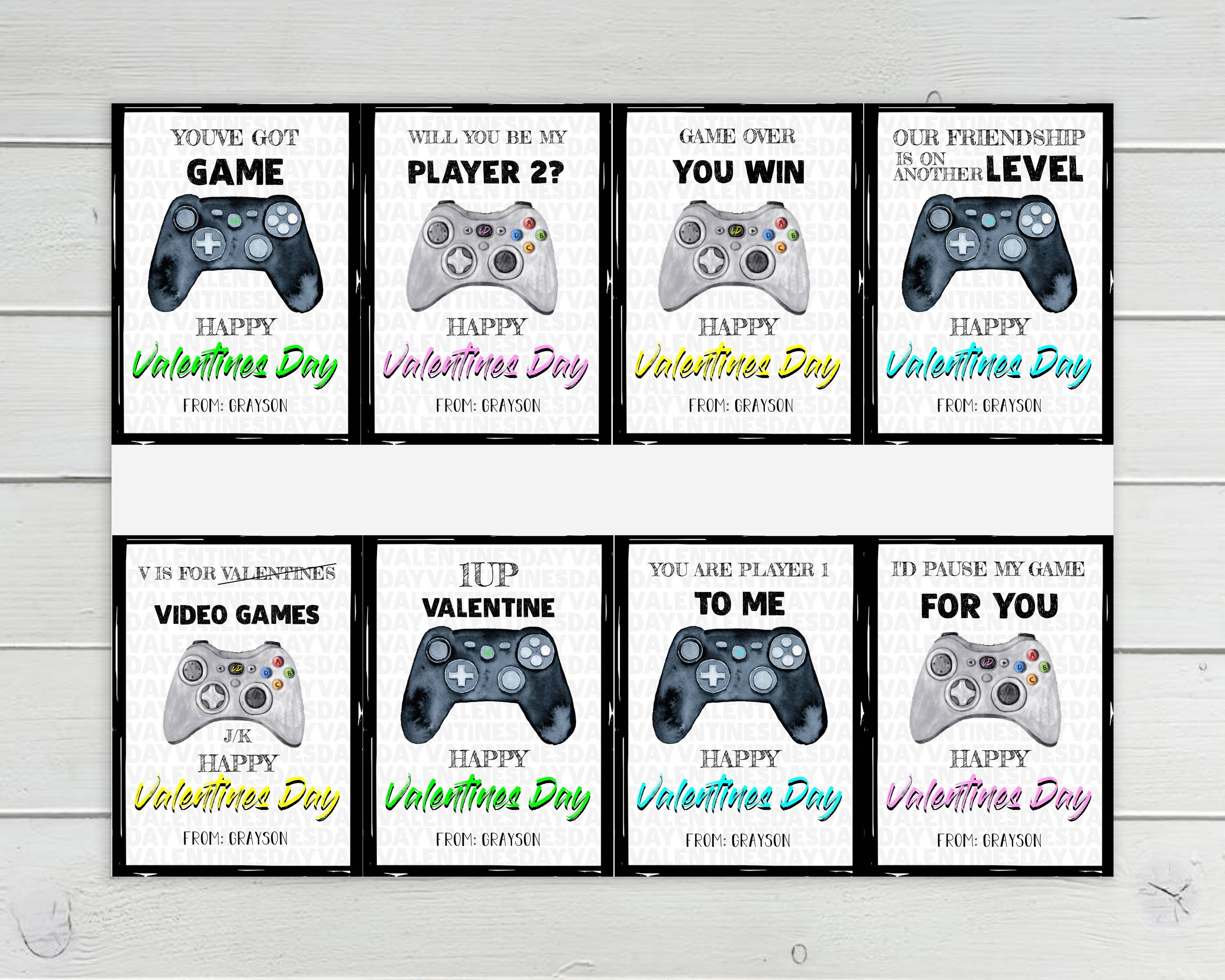 Video Game Valentines Day Classroom Card Exchange Classroom - Etsy Canada