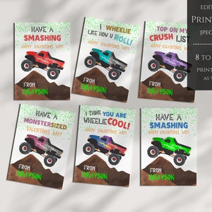 Monster Truck Valentines Day Card Template, Monster Truck Classroom ...