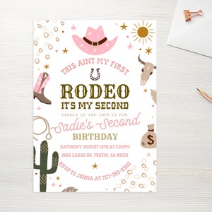 My Second Rodeo Invitation, Cowgirl Birthday Invite, Wild West ...