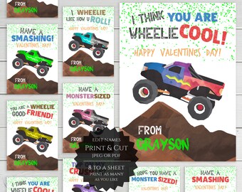 Monster Truck Valentines - Etsy