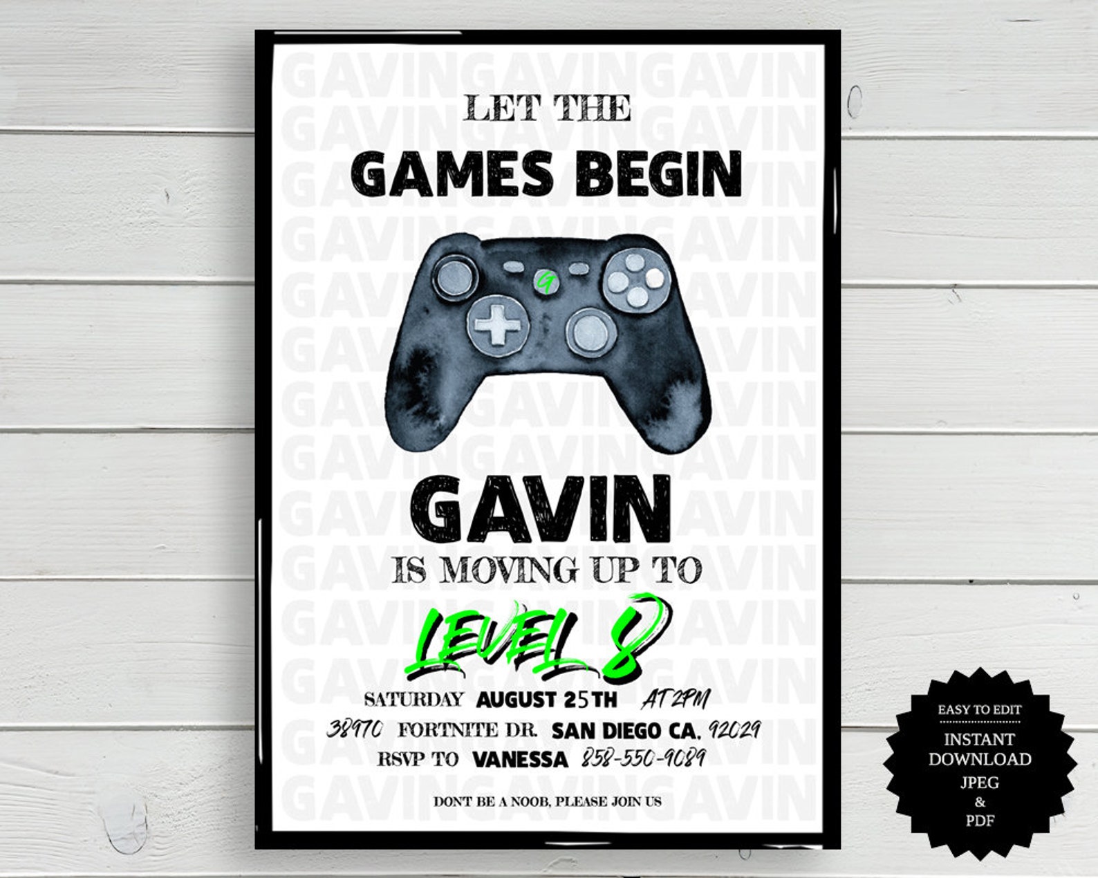 Video Game Birthday Video Game Party Video Game Gamer | Etsy