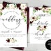 Marsala Wedding Invitation, Instant Download, Burgundy Wedding ...