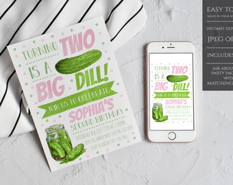Pickle Party Birthday Invitation, Dill Pickle Party, Digital File ...