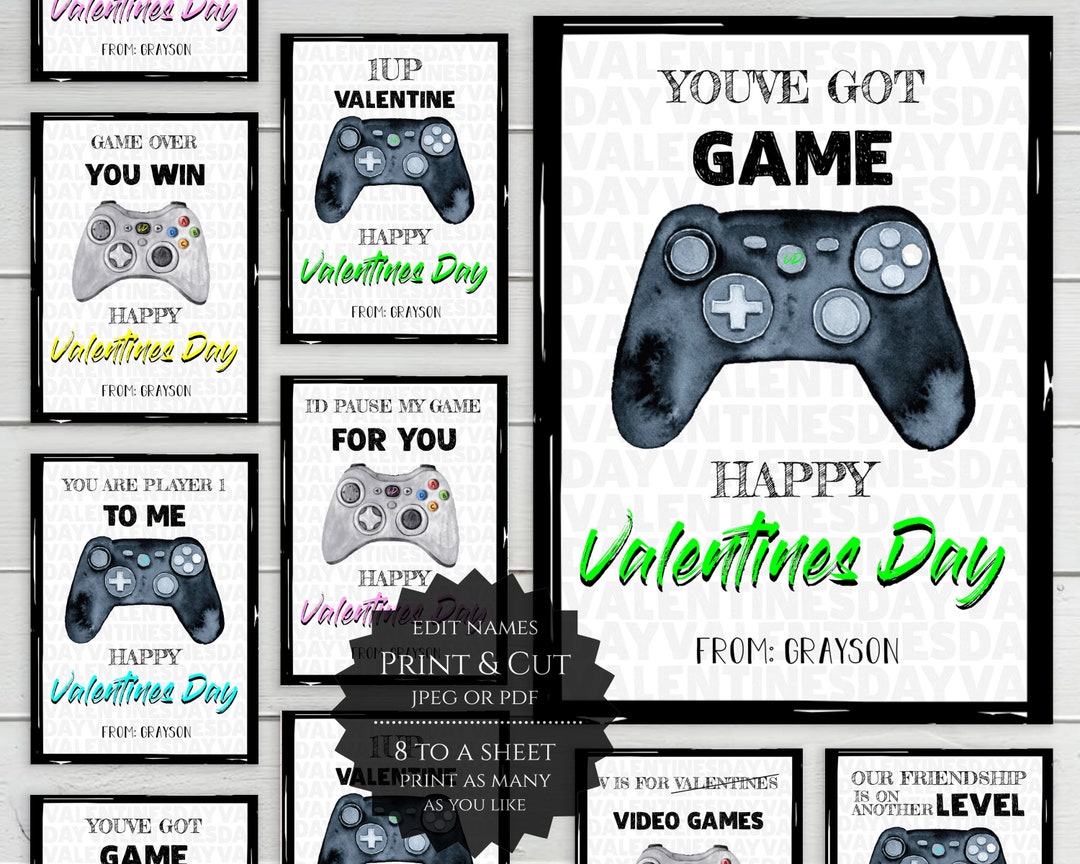 Video Game Valentines Day Classroom Card Exchange Classroom - Etsy Canada