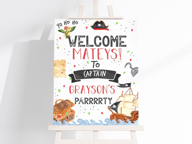 Pirate Birthday Welcome Sign, 18x24, INSTANT DOWNLOAD - PBP - Etsy
