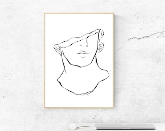 Bust Line Art | Etsy