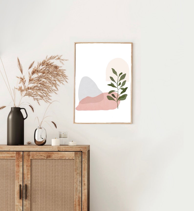 Abstract Plant Wall Art Print - Leafy Line Art - Etsy Canada